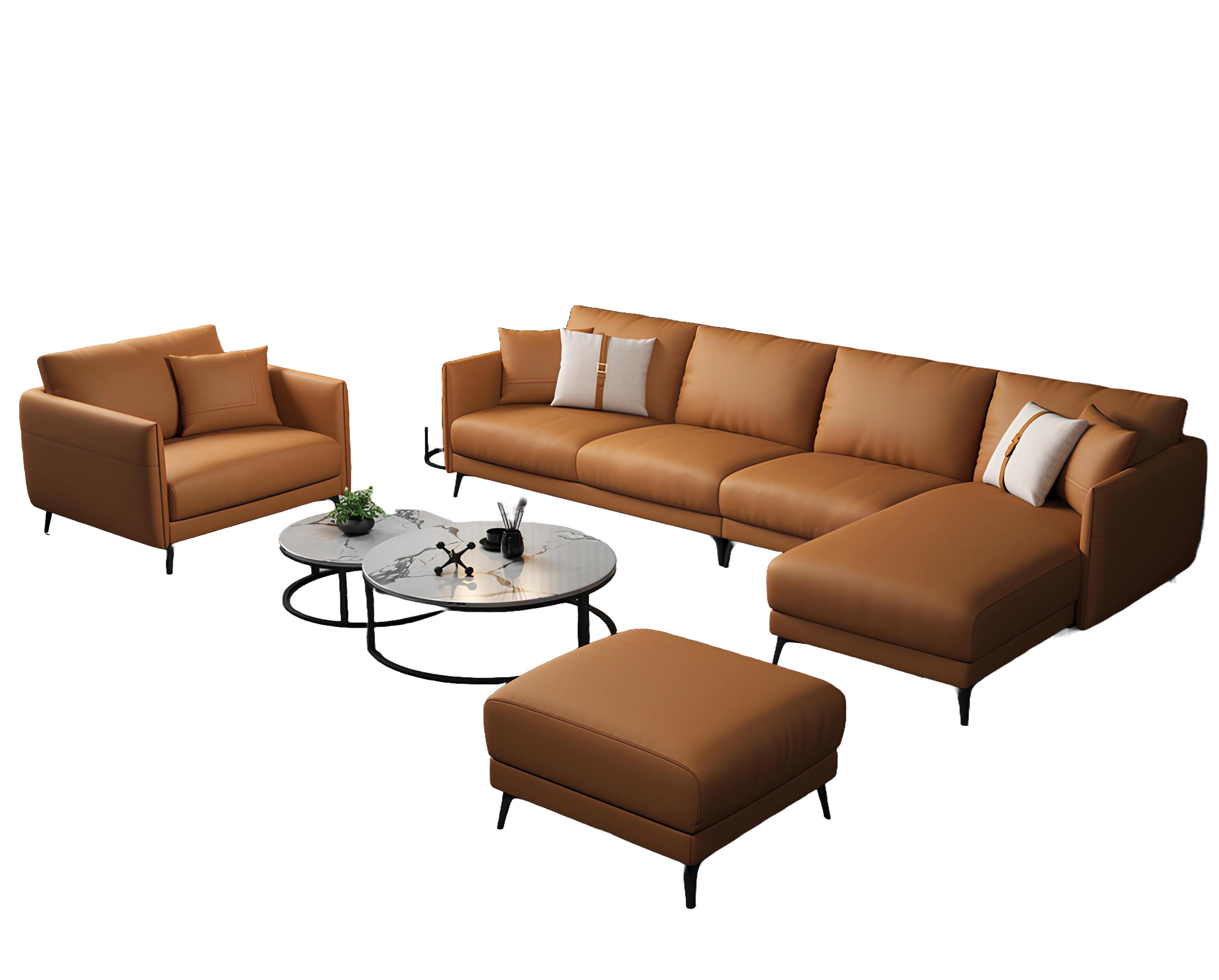 Xlmoebel Sessel Ledersofa Mit Ecksofa Und Sessel In Modernem Design