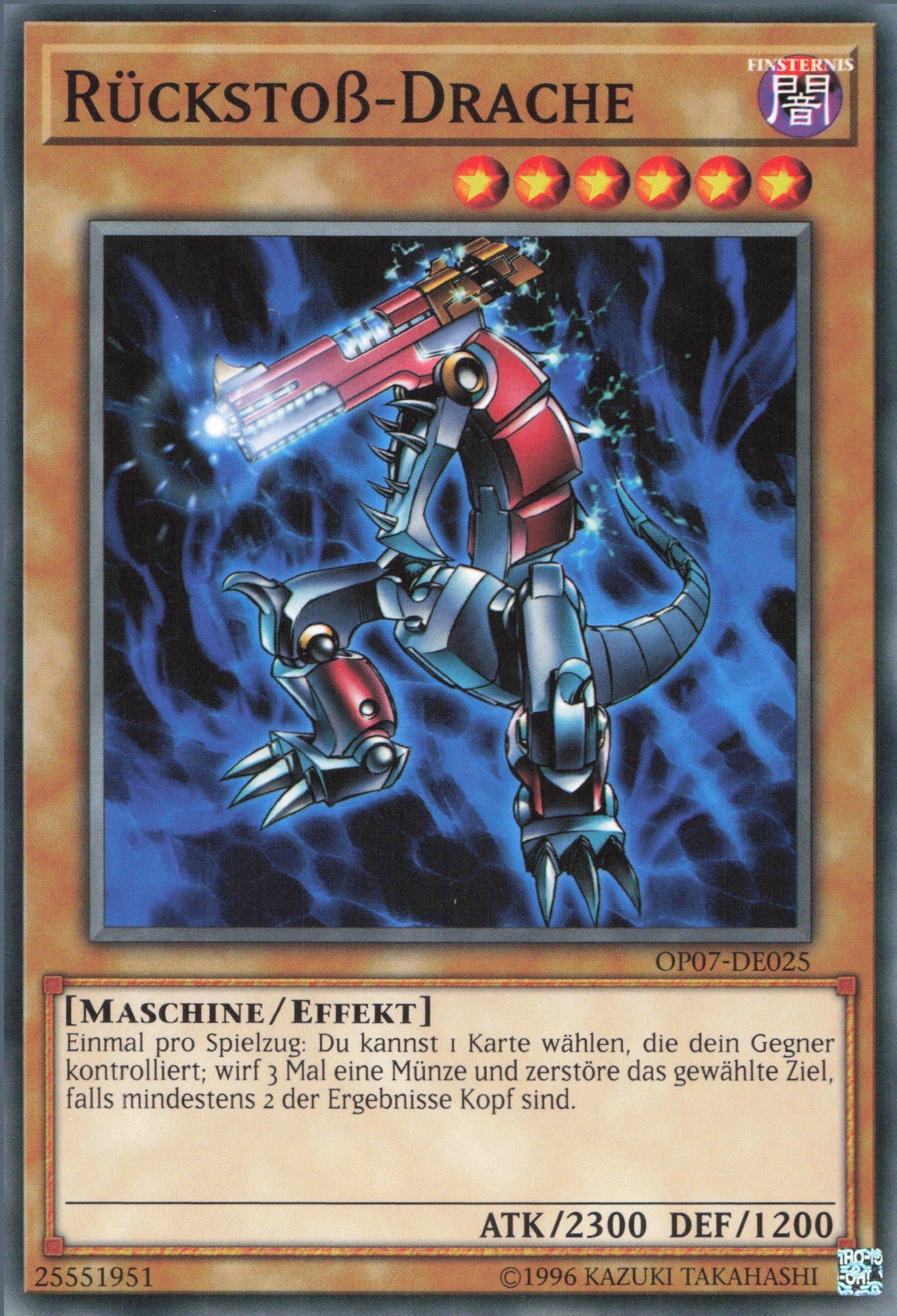 Recollectibles Sammelkarte Yugioh Rückstoß Drache Yu Gi Oh Op07 De025