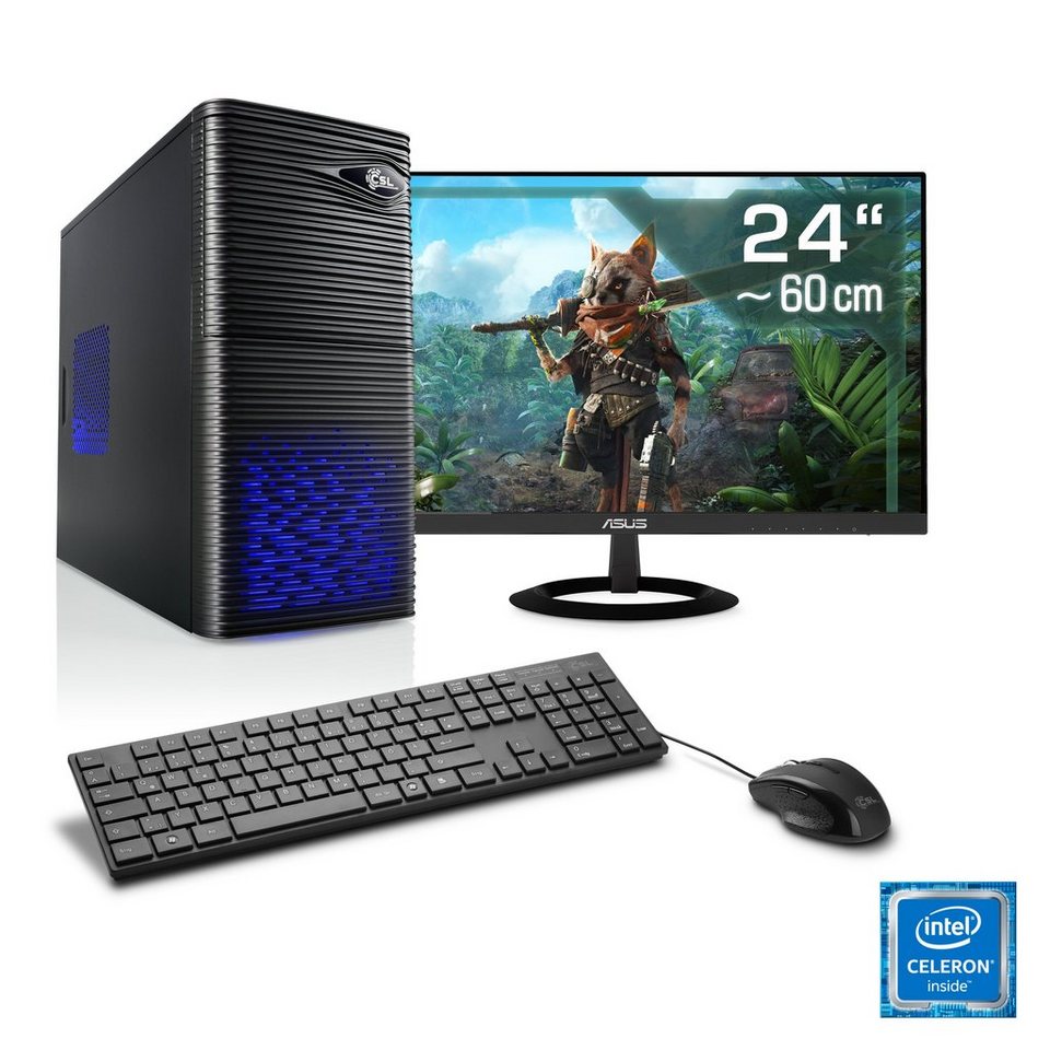CSL Office PC Set, Intel Quad Core, 8 GB RAM, SSD, 24 CSL Office PC Set, Intel Quad Core, 8 GB RAM, SSD, 24