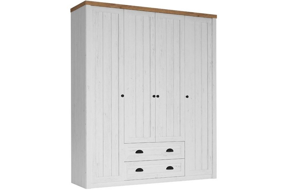 Konsimo Drehtürenschrank Lemas Kleiderschrank Mit Türen Mit Schubladen