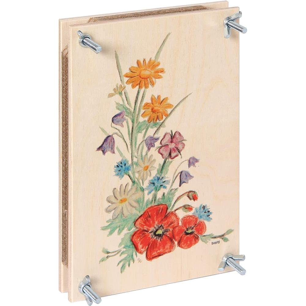 Bartl Bastelnaturmaterial Blumenpresse Aus Holz 24 Cm X 16 Cm Bunt Top