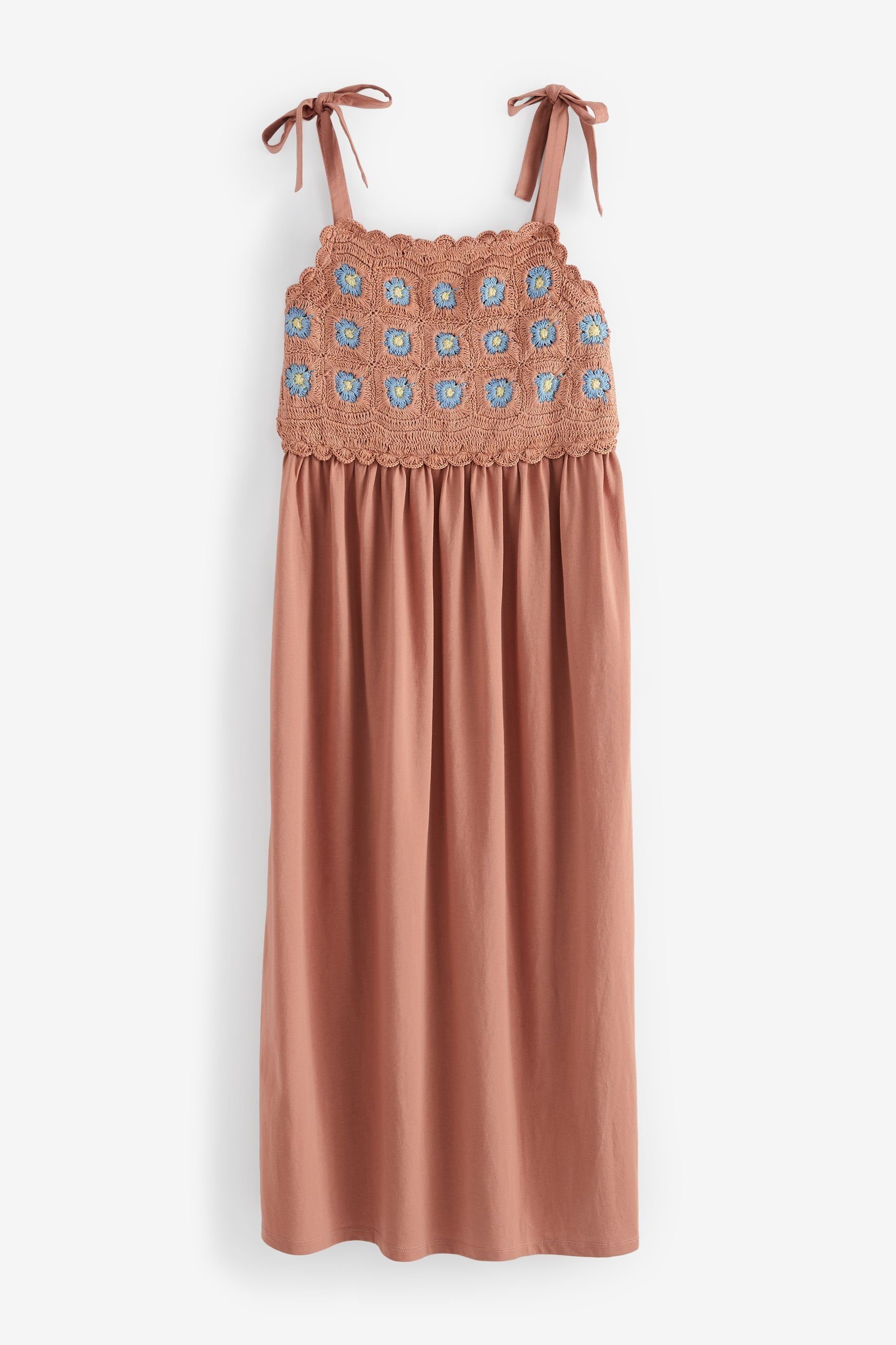 Next Midikleid Midi Trägerkleid Mit Häkeleinsatz 1 Tlg
