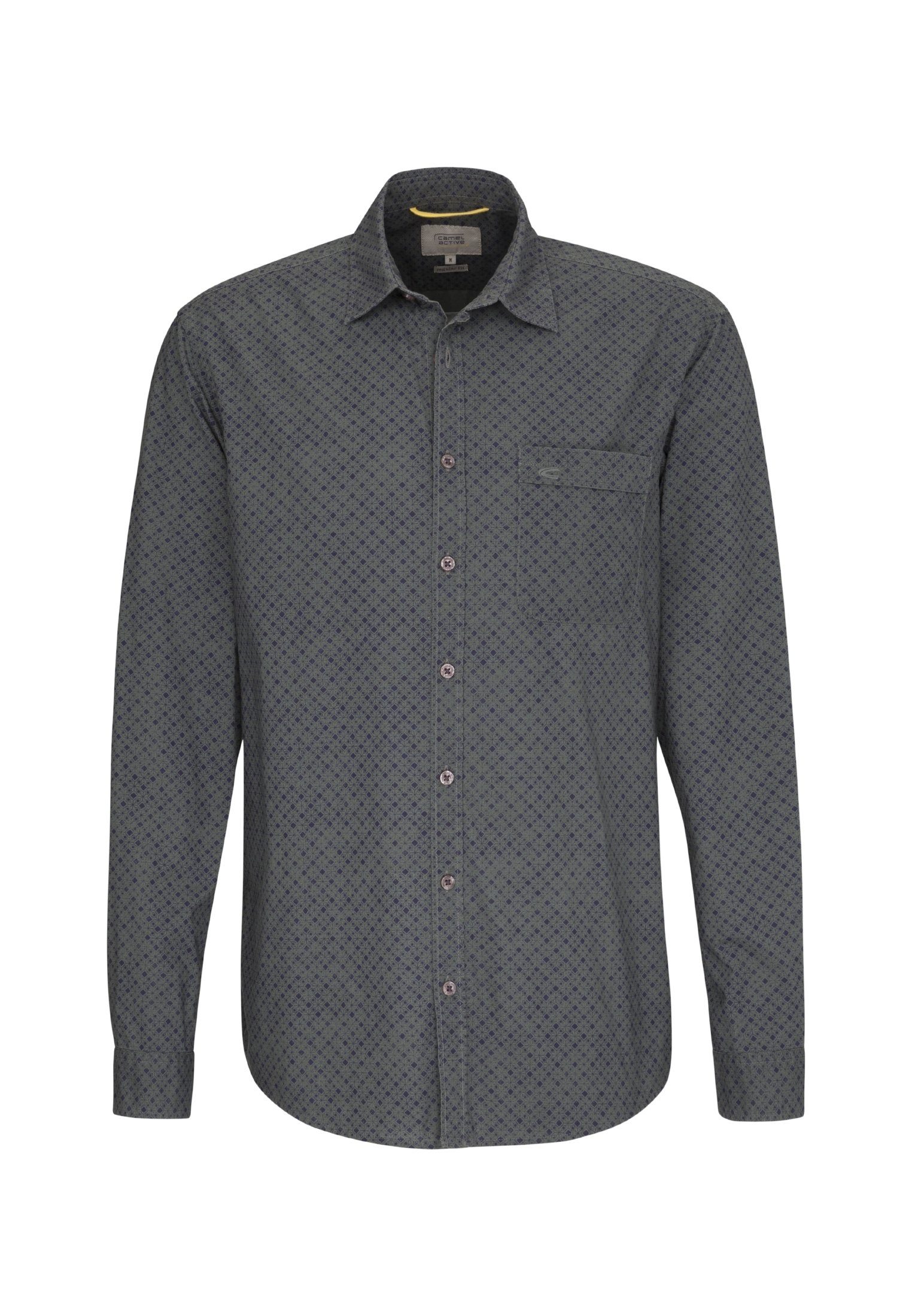 Camel Active Hemd Camel Active Regular Fit Langarm Kentkragen Print