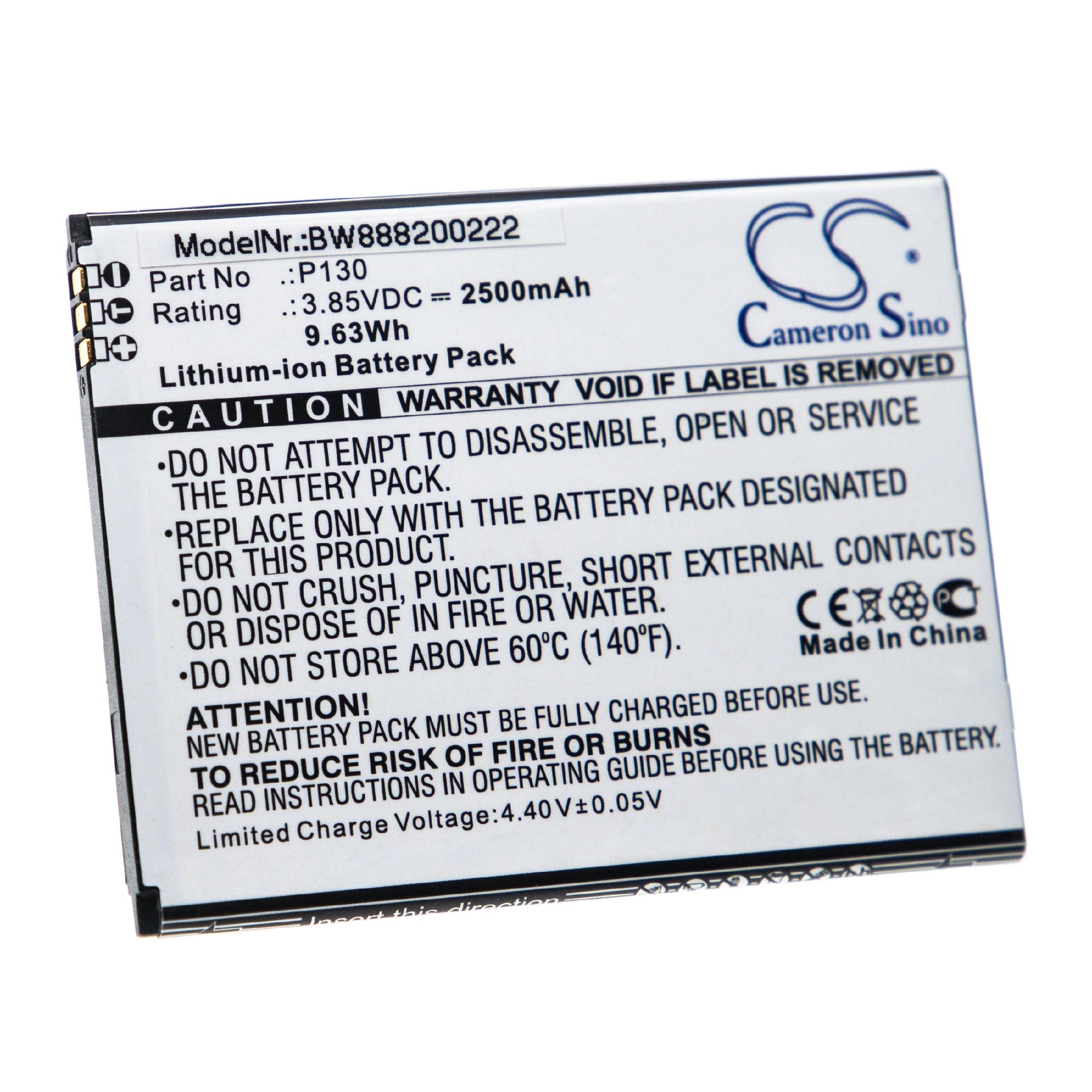 vhbw Ersatz für Wiko P130 für Mobilfunk (2500 mAh, 3,85 V, Li-Ion) Smartphone-Akku Akku Li-Ion ...