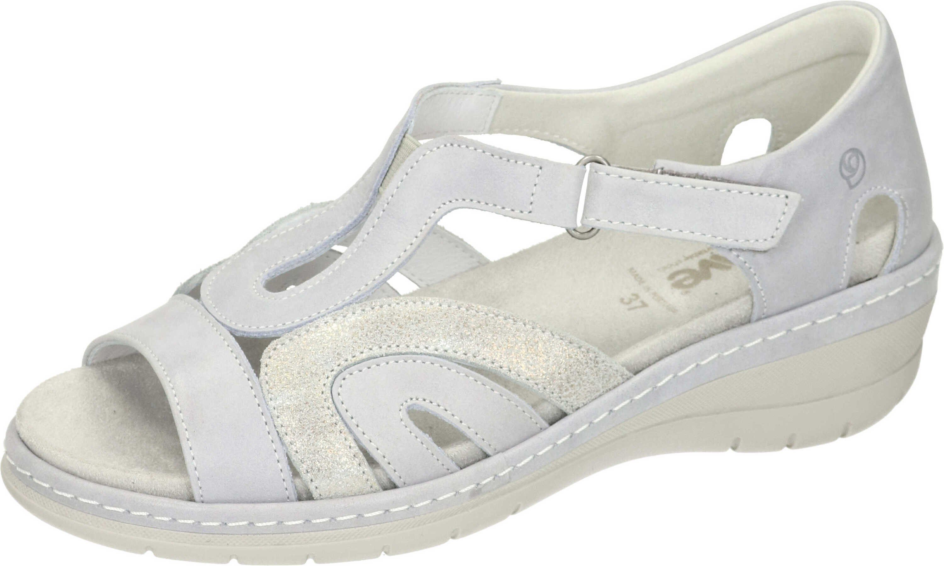 Suave Sandalen Sandalette mit Gummizug, Leder-/Textil-Futter