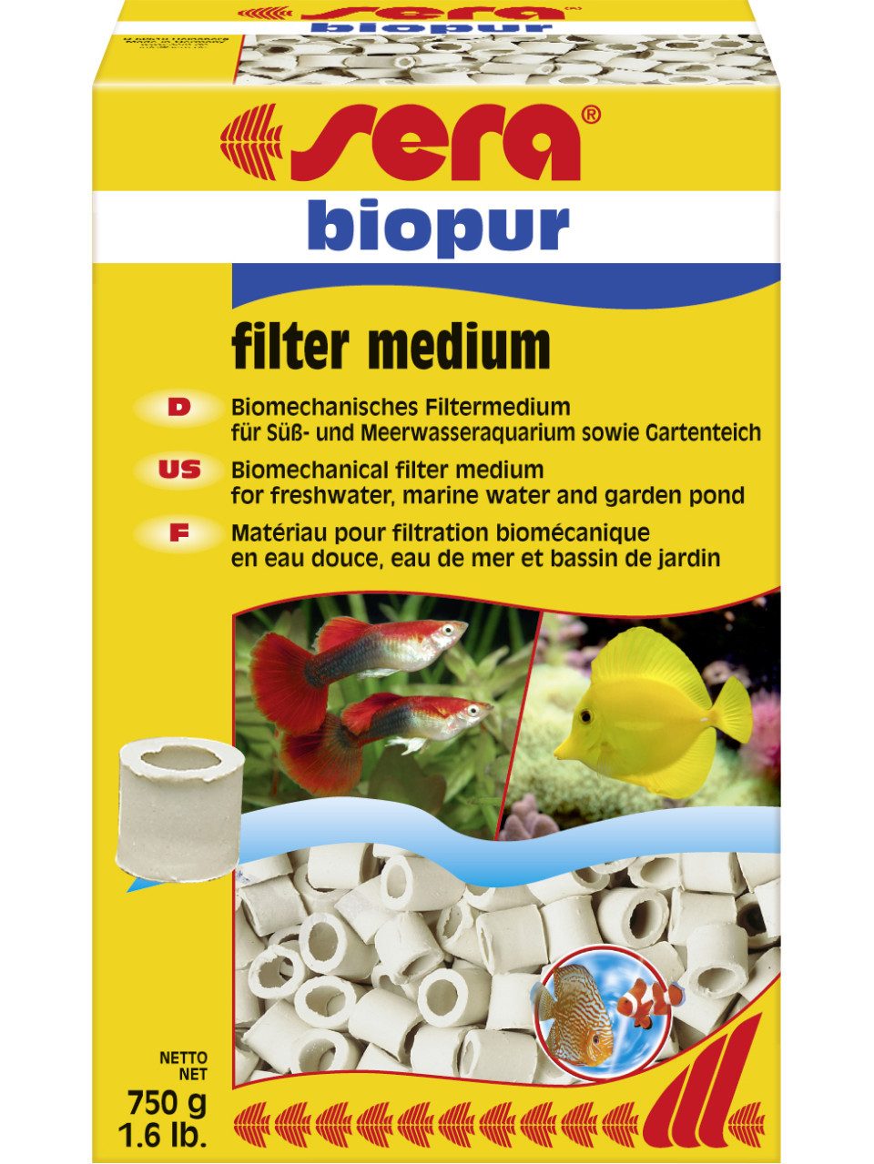 Sera Aquariumfilter Sera Aquariumzubehör Filtermedium biopur 750 g