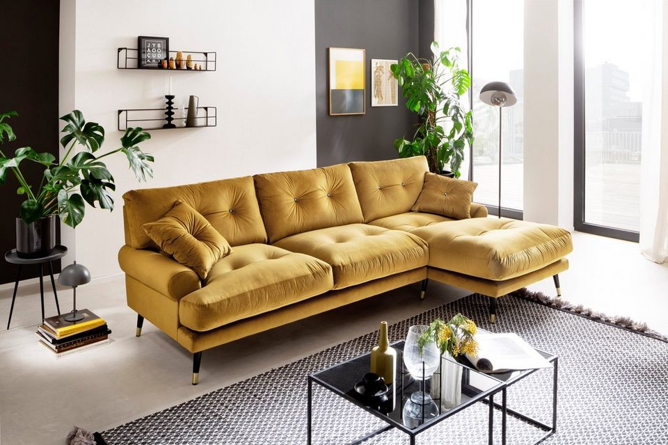 Trends By Hg Ecksofa Samir Mit Strasssteinen Und Goldfarben Applikationen
