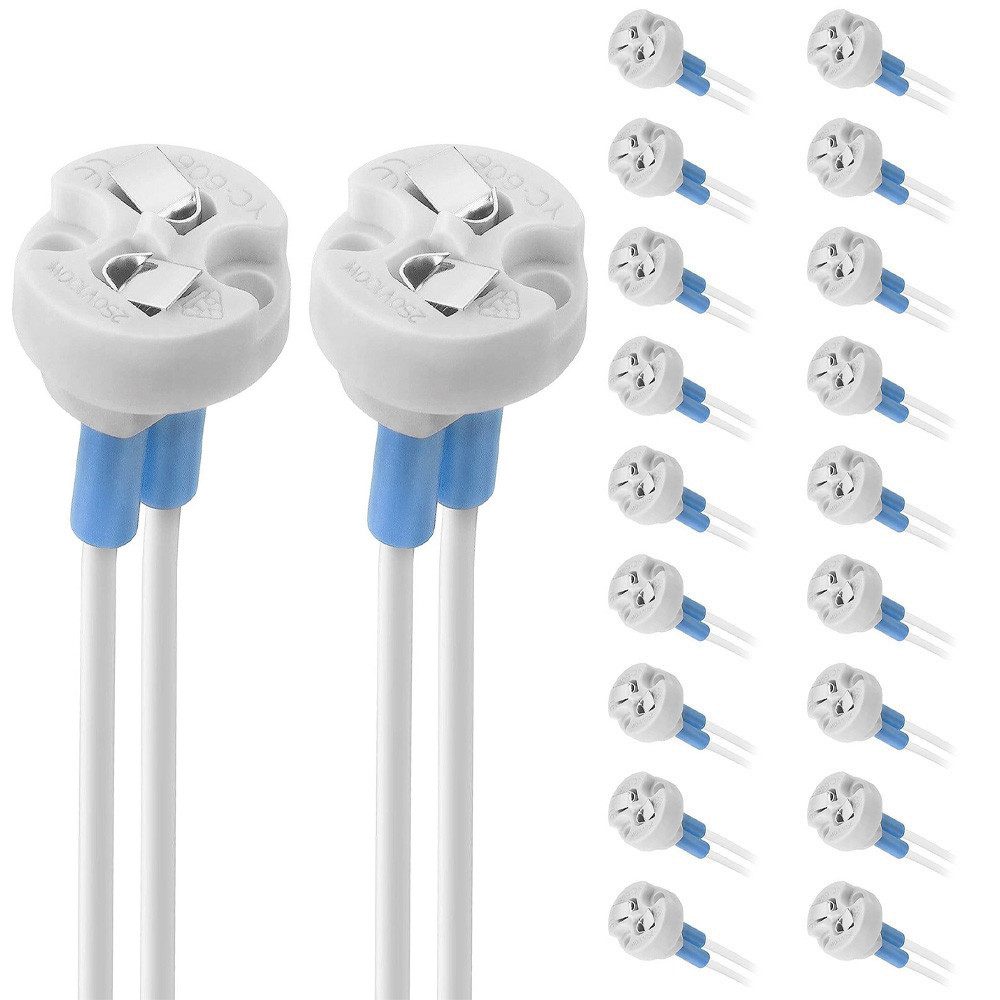 BlingBin Lampenfassung GU10/MR16 Fassung, 15CM Silikon-Stromleitung, Keramiksockel für LED ...