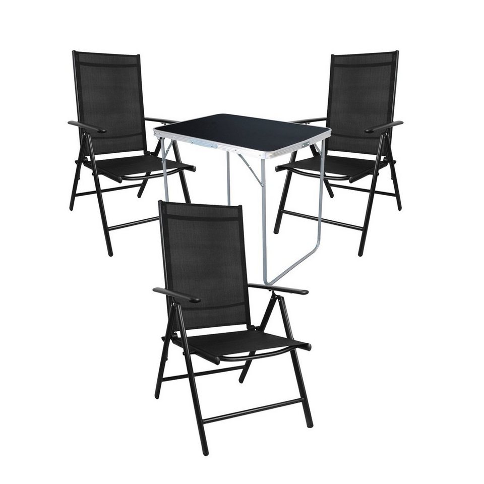Mojawo Essgruppe 4 Tlg Camping Set Gartenmöbel Campingtisch 3 X
