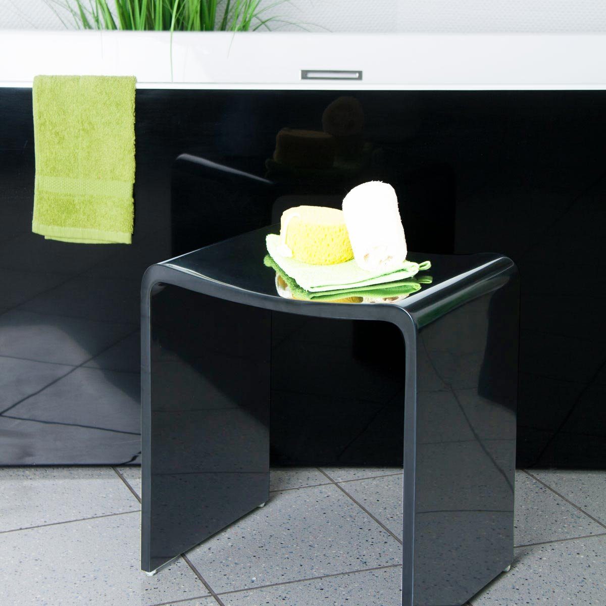 KZOAO Duschhocker Design Spa Badhocker aus Mineralguss Modell "Rom ...