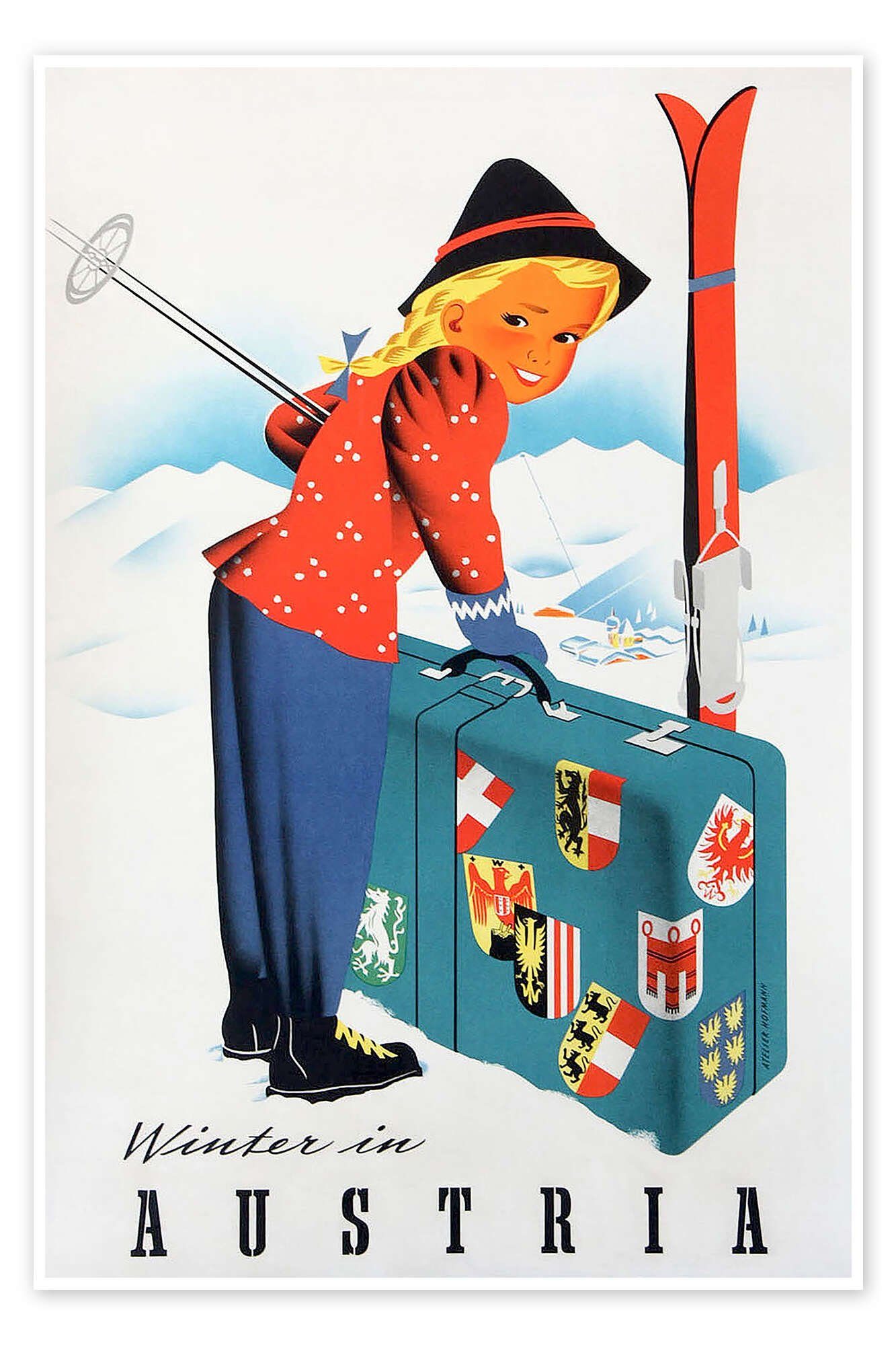 Posterlounge Poster Vintage Ski Collection Winter In Österreich