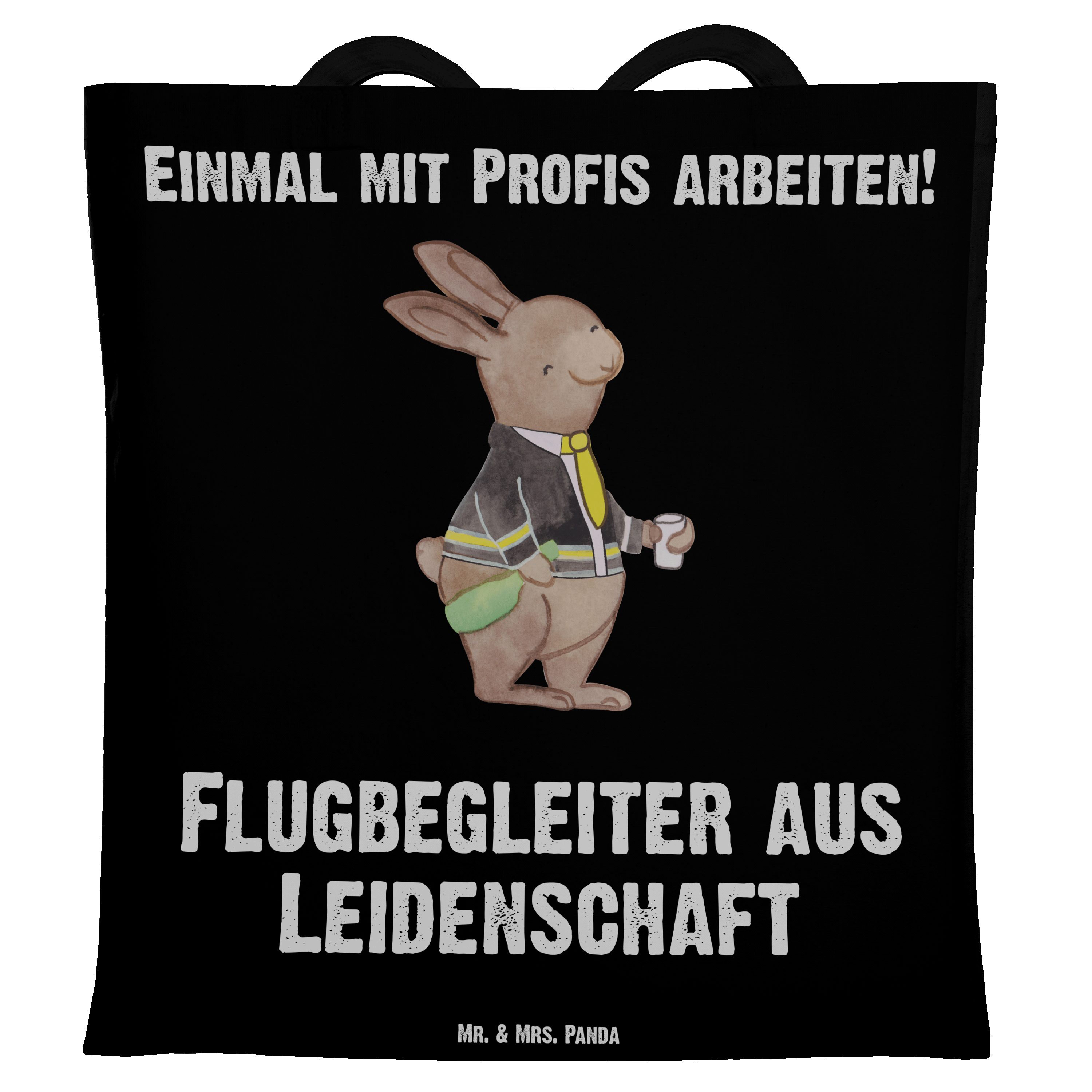 Mr. & Mrs. Panda Tragetasche Flugbegleiter aus Leidenschaft - Schwarz - Geschenk, Einkaufstasche ...