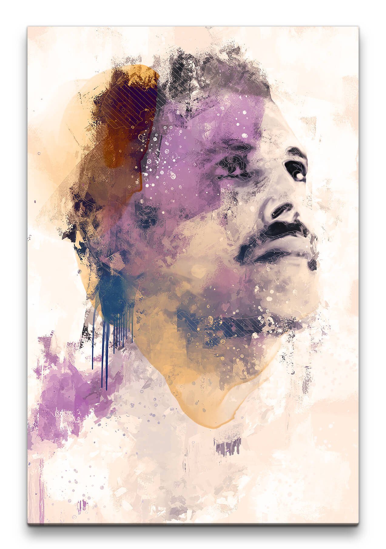 Sinus Art Leinwandbild Freddie Mercury Queen Porträt Abstrakt Kunst