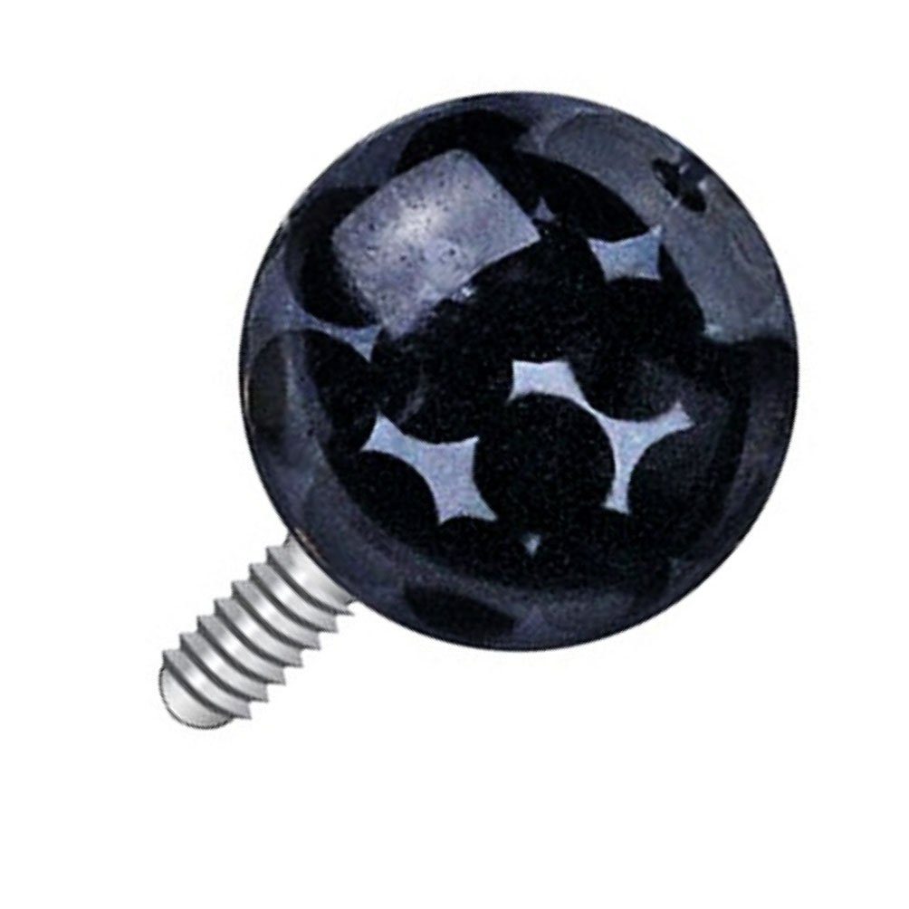 Taffstyle Piercing-Implantat Dermal Anchor Diver Aufsatzkugel Glitzer ...