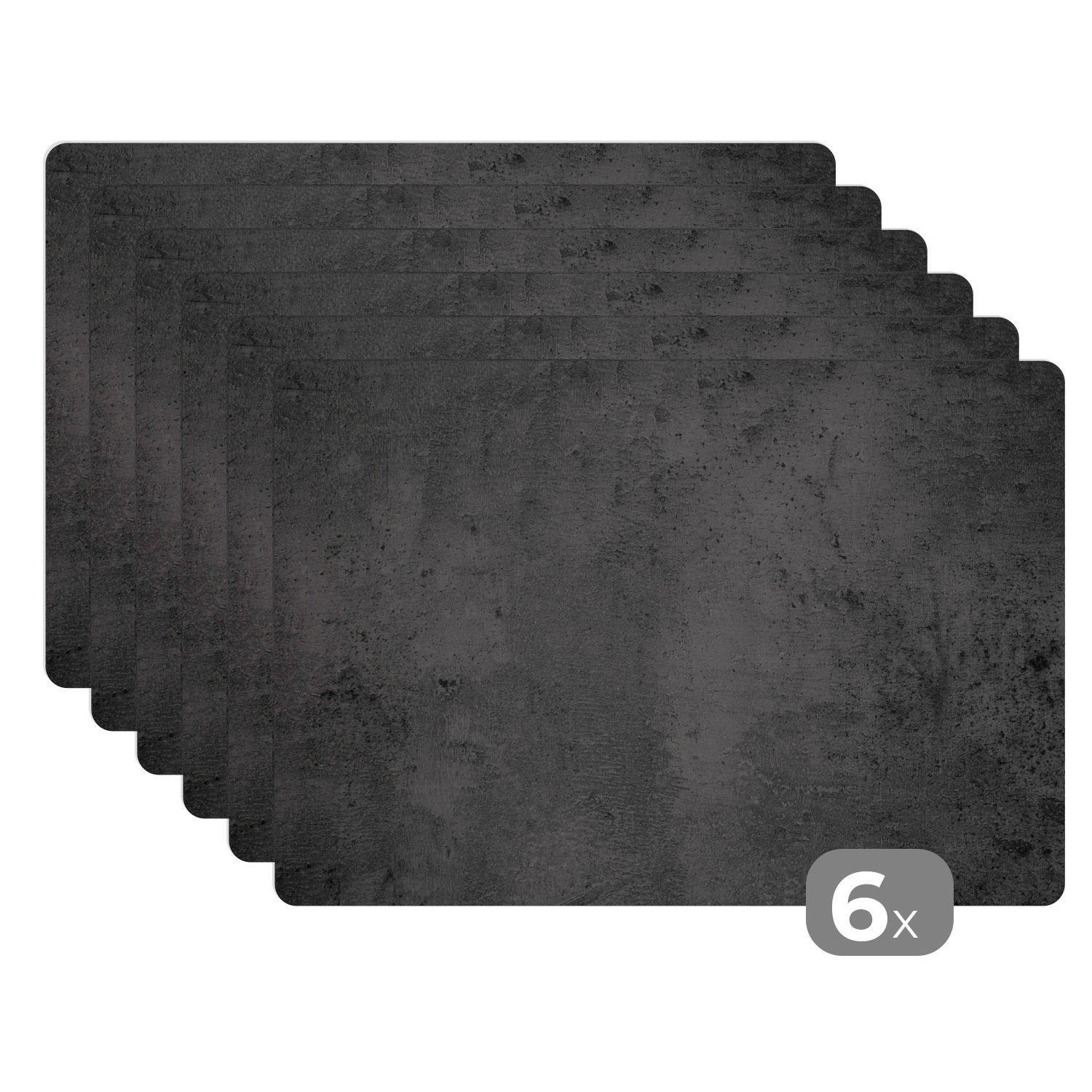 Platzset Beton Robust Vintage Rustikal Grau Schwarz
