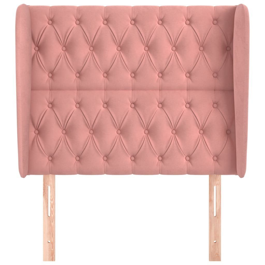 vidaXL Kopfteil, Bett Kopfteil mit Ohren Rosa 103x23x118/128 cm Samt ...