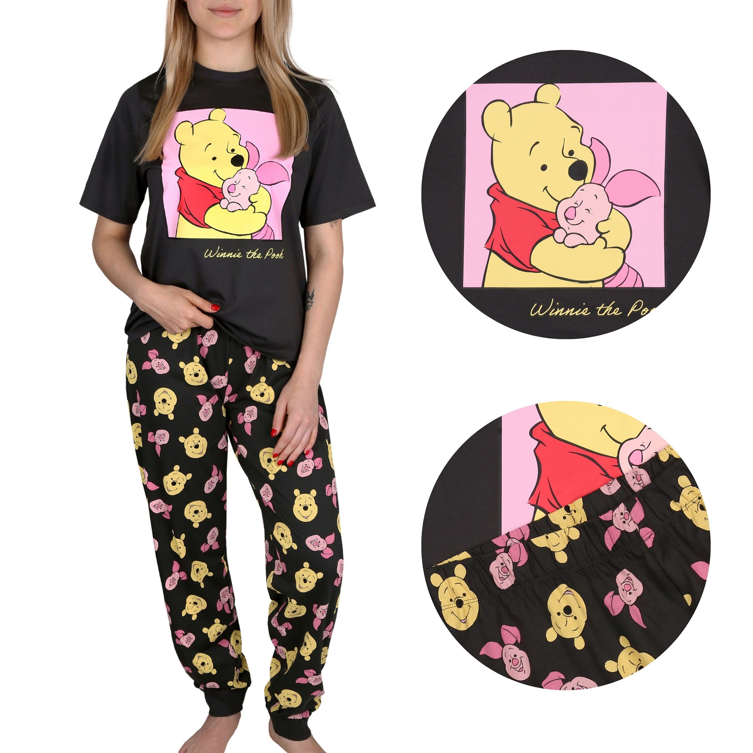 Sarcia.eu Schlafanzug Winnie the Pooh Disney Damenpyjama mit kurzen Armeln Baumwolle XXS