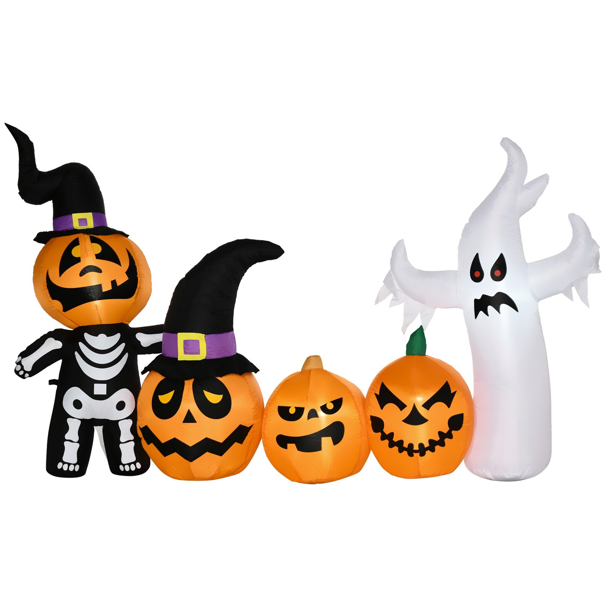 Homcom Dekofigur Halloweendeko Geisterfamilie Wetterfest Mit Gebläse