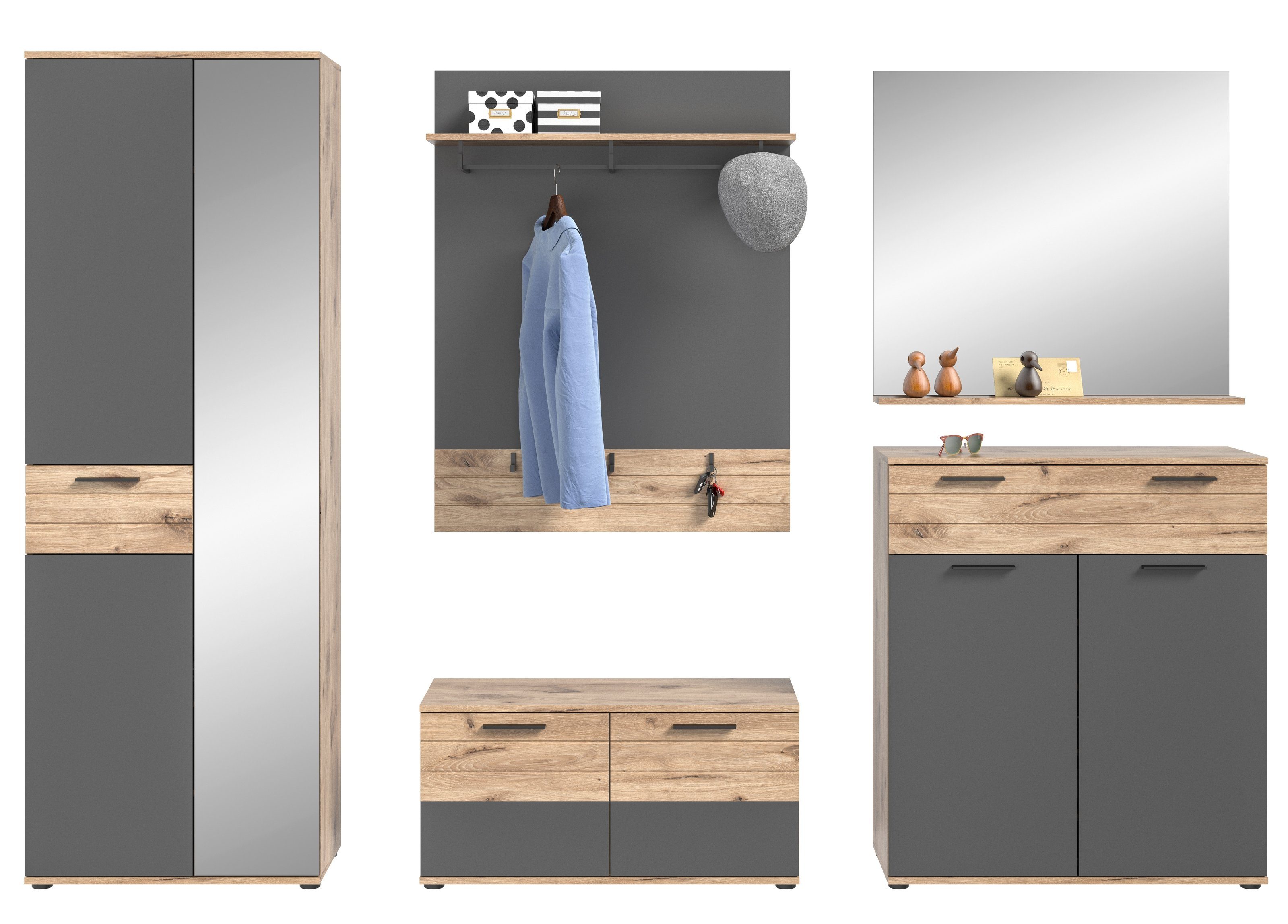 Möbelando Garderoben Set Missoula Moderne Garderobe Korpus Aus