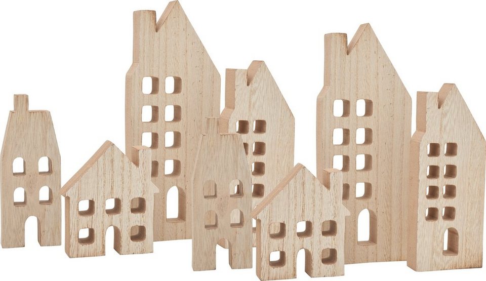 Vbs Dekoobjekt Häuser Silhouetten Mit Fenster 8 St 8er Pack