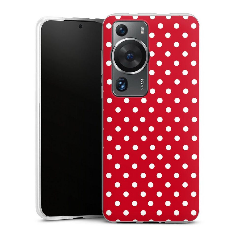Deindesign Handyhülle Punkte Retro Polka Dots Polka Dots Dunkelrot