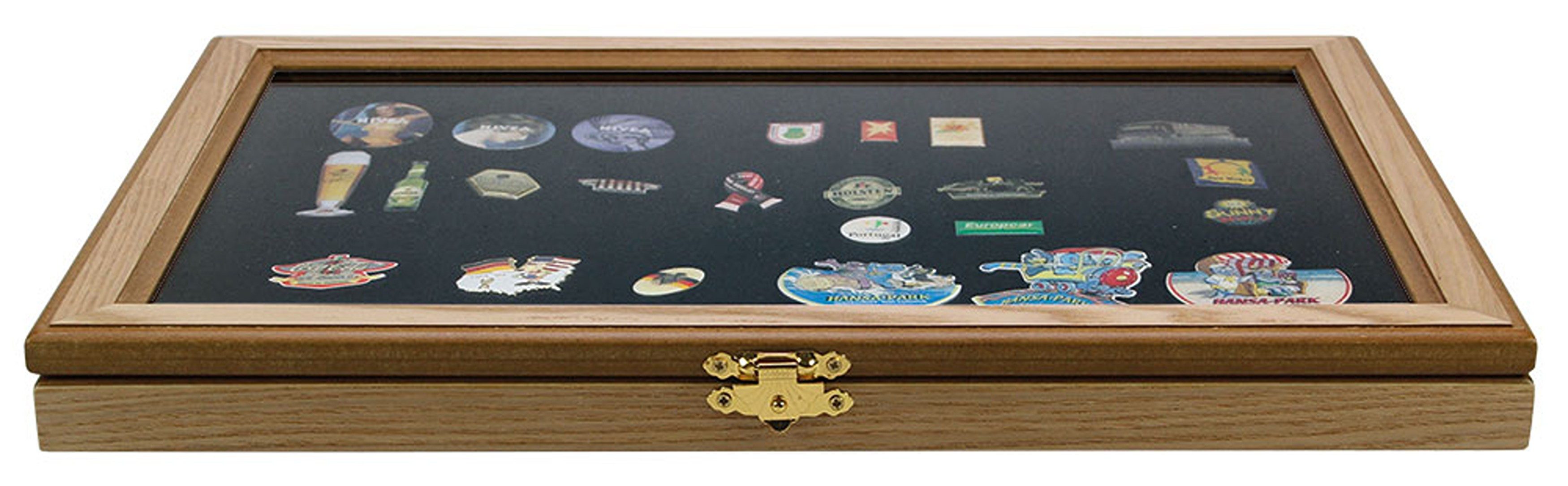 Safe-Album Anstecknadel Vitrine für 100 Pins Nadeln Design Wildeiche ...