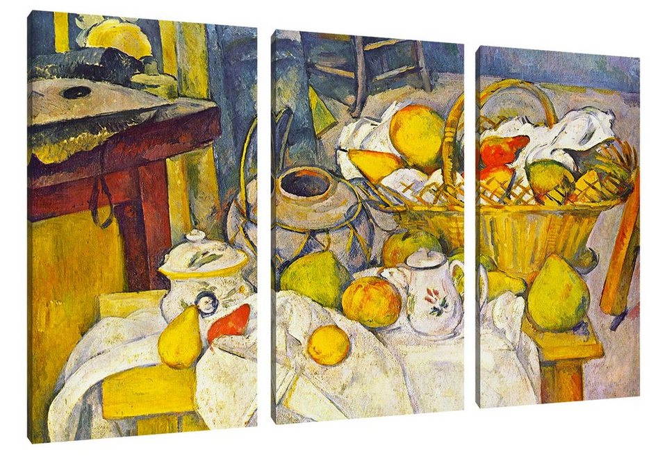 Pixxprint Leinwandbild Paul Cézanne Stillleben Mit Korb Paul Cézanne