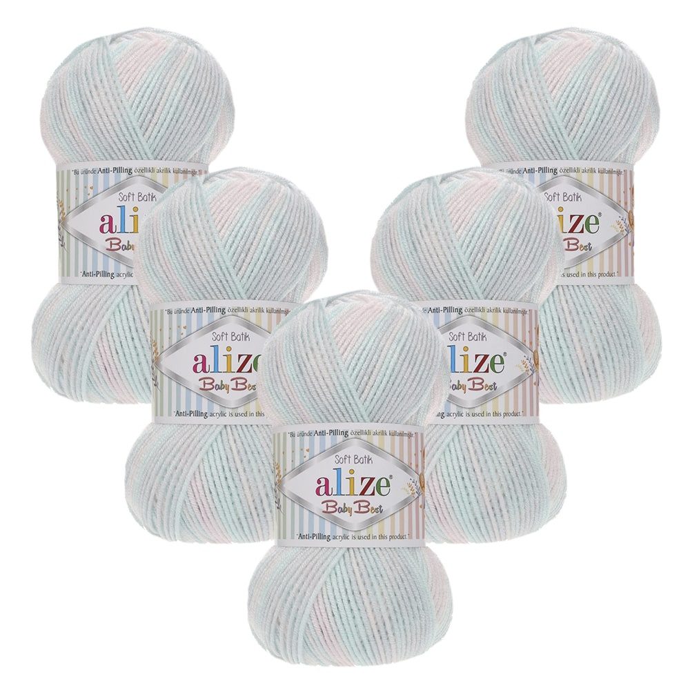 Alize 5 x ALIZE Baby Best Batik 6623 Häkelwolle, 240 m, Antipilling,Babywolle,Viskose