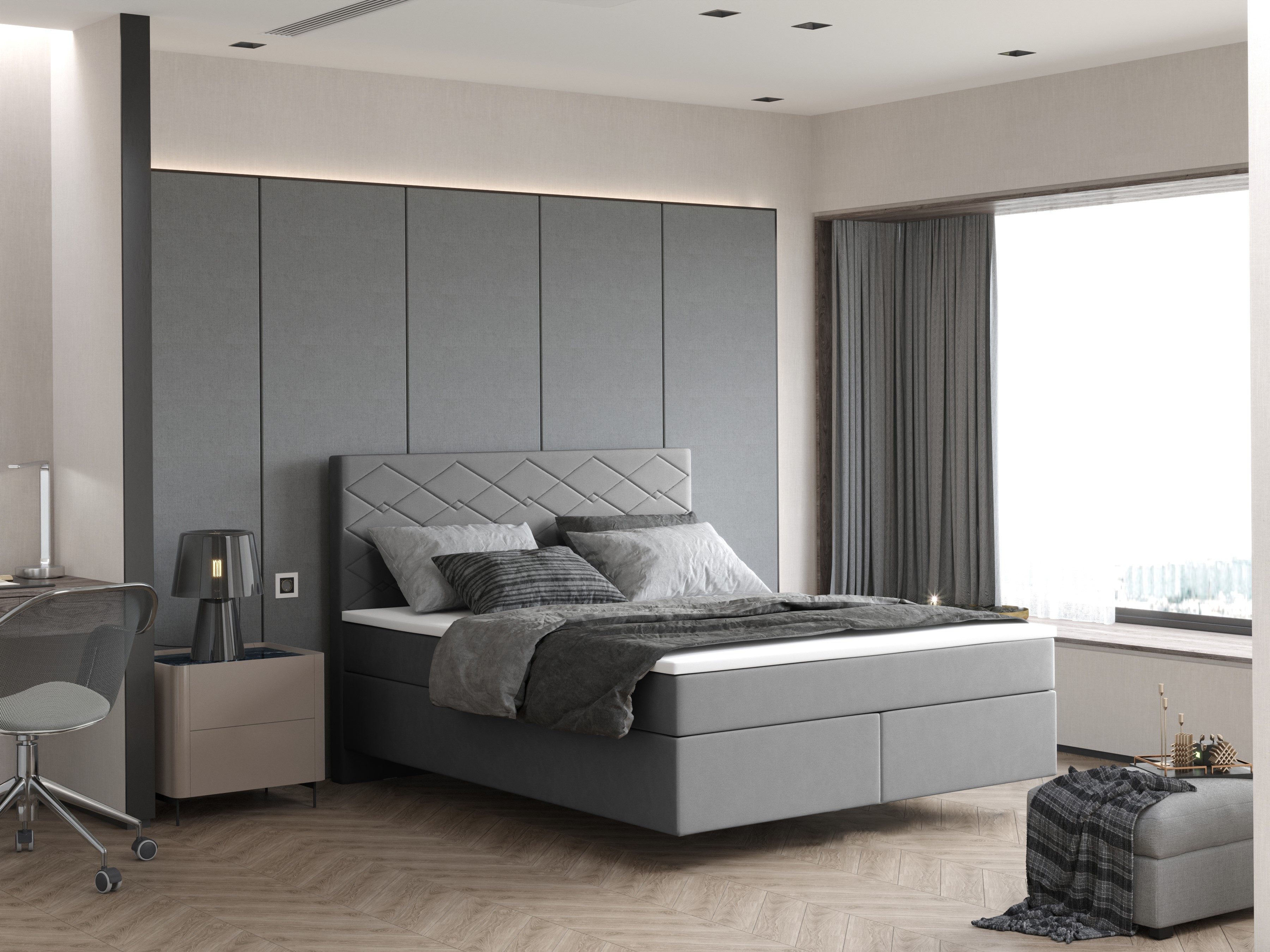 Kaiser Möbel Boxspringbett Boxspringbett Mit Zwei Matratze Und Topper