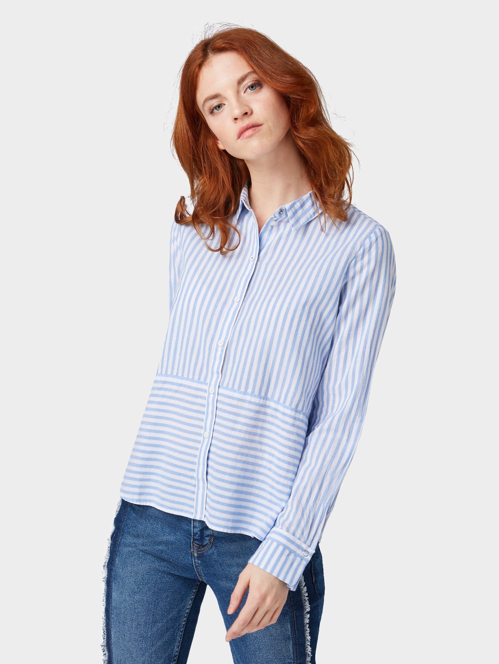 Tom Tailor Denim Langarmbluse Gestreifte Bluse Otto
