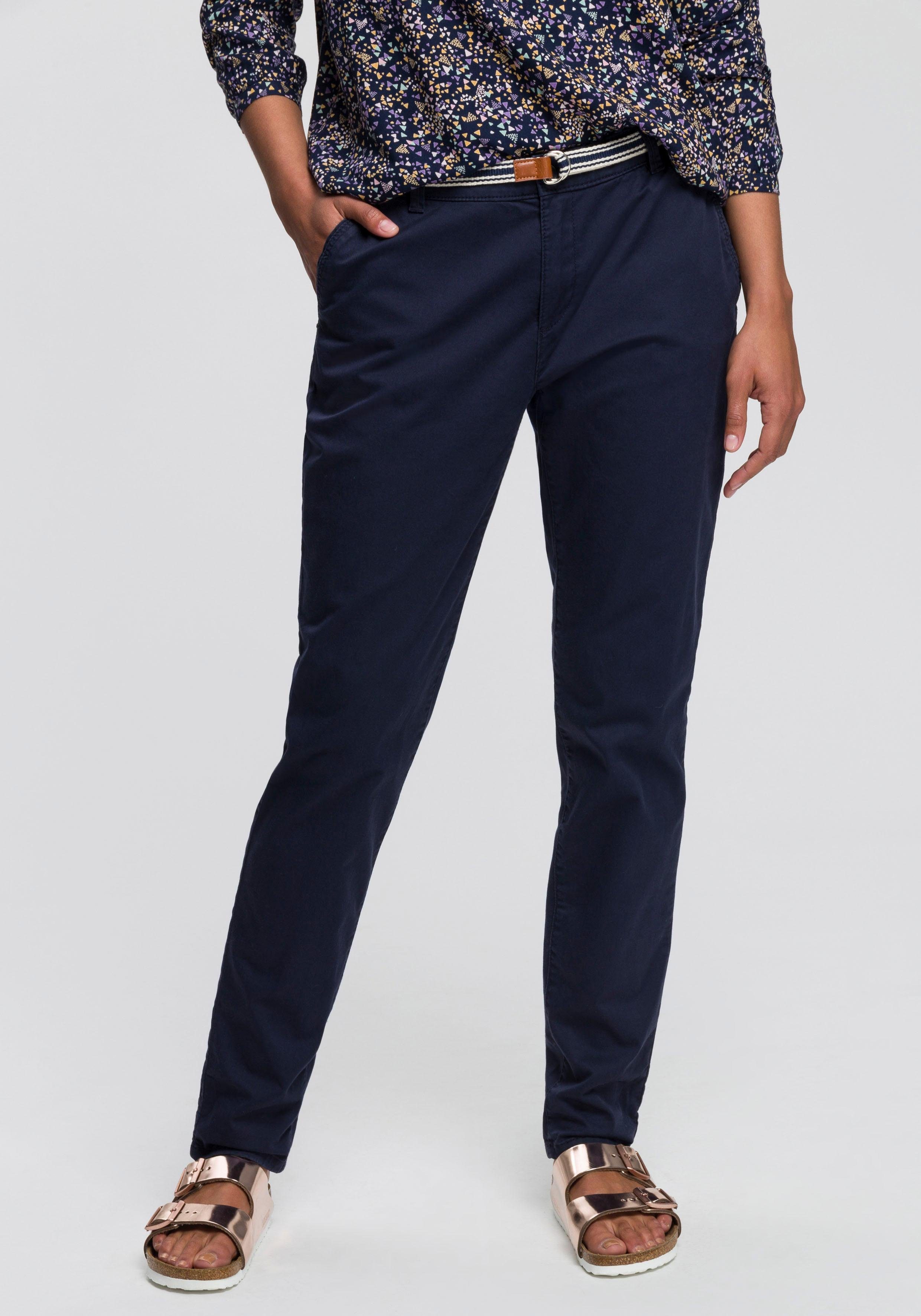 Esprit Chinohose Mit Gürtel In Schmaler Passform Otto