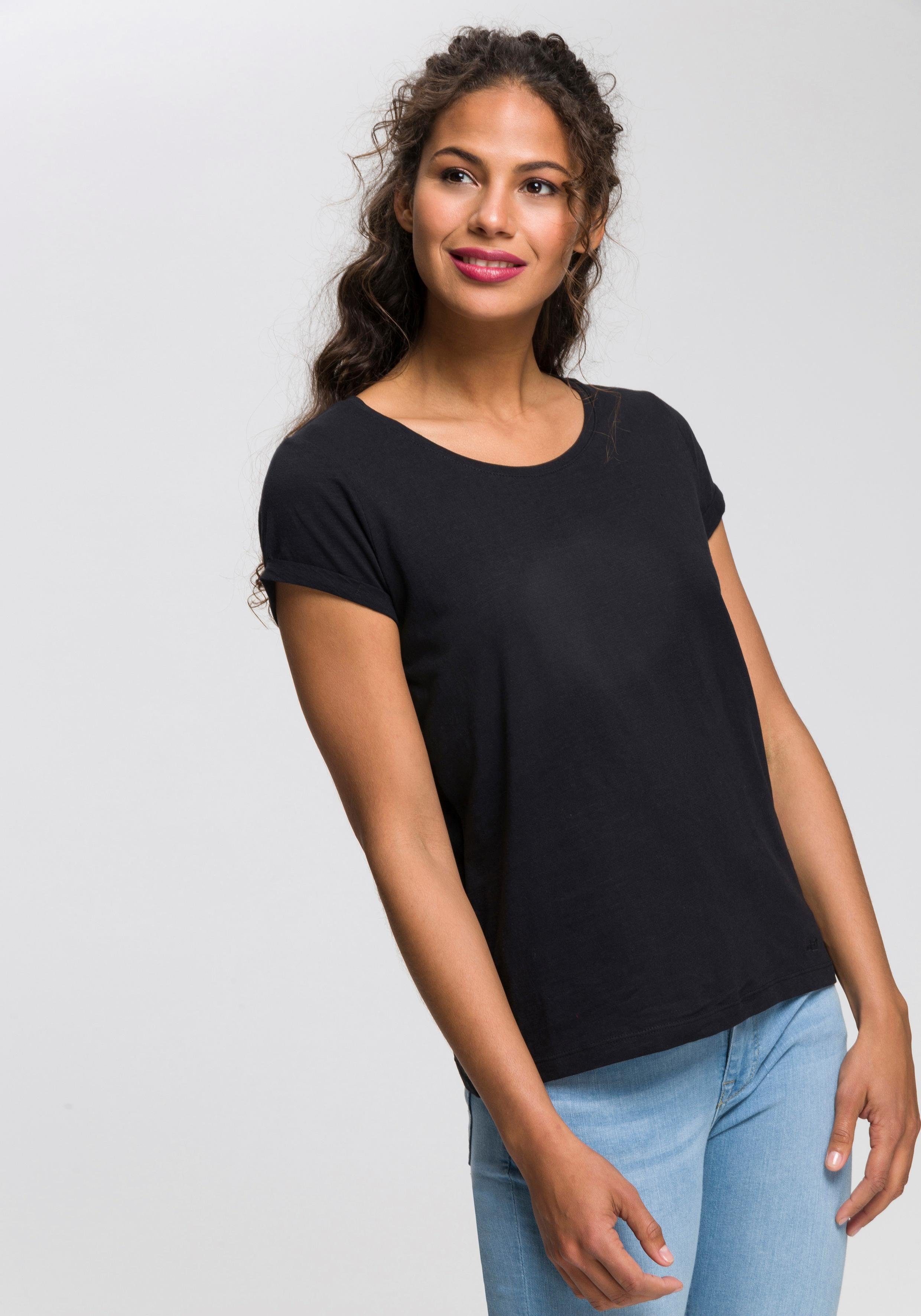 Edc By Esprit Print Shirt Mit Kurzen Ärmeln Mit Umschlagsaum Online