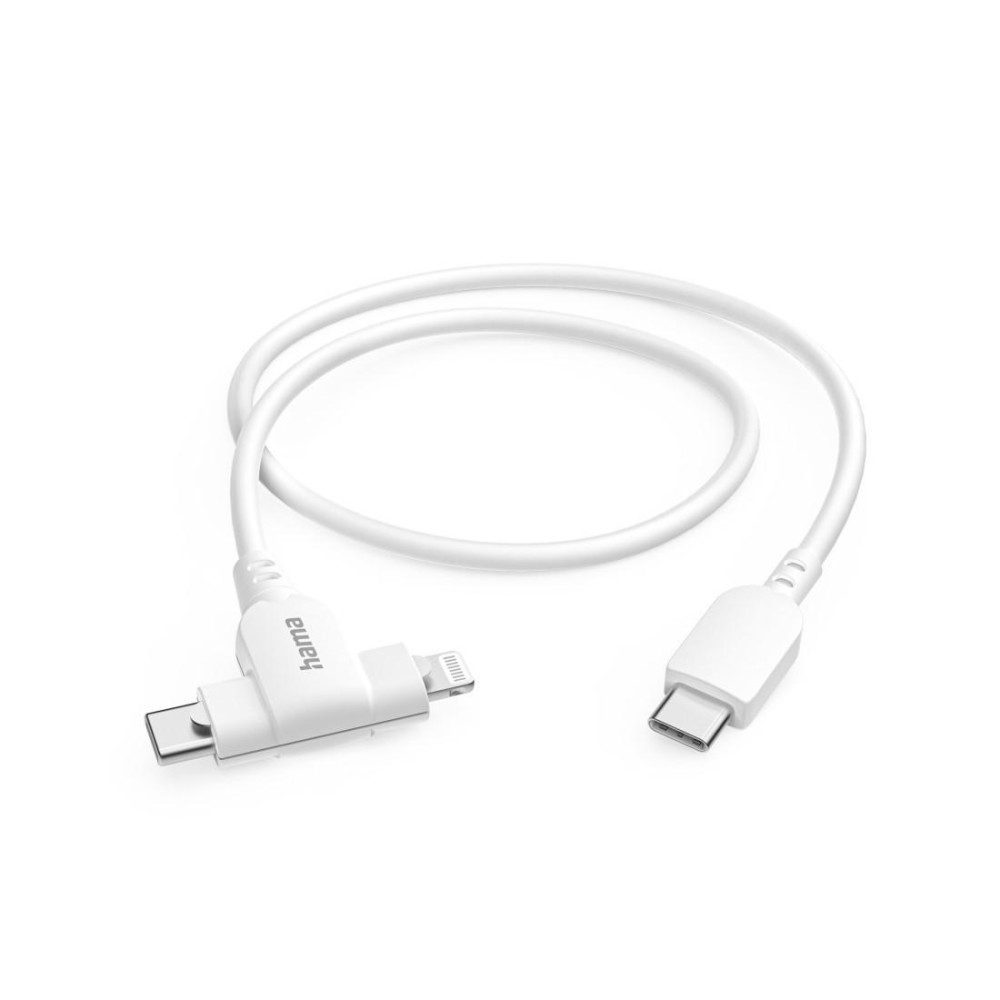 Hama Ladekabel 2-in-1, USB-C - USB-C oder Lightning, MFI, 1,5 m, Weiß ...