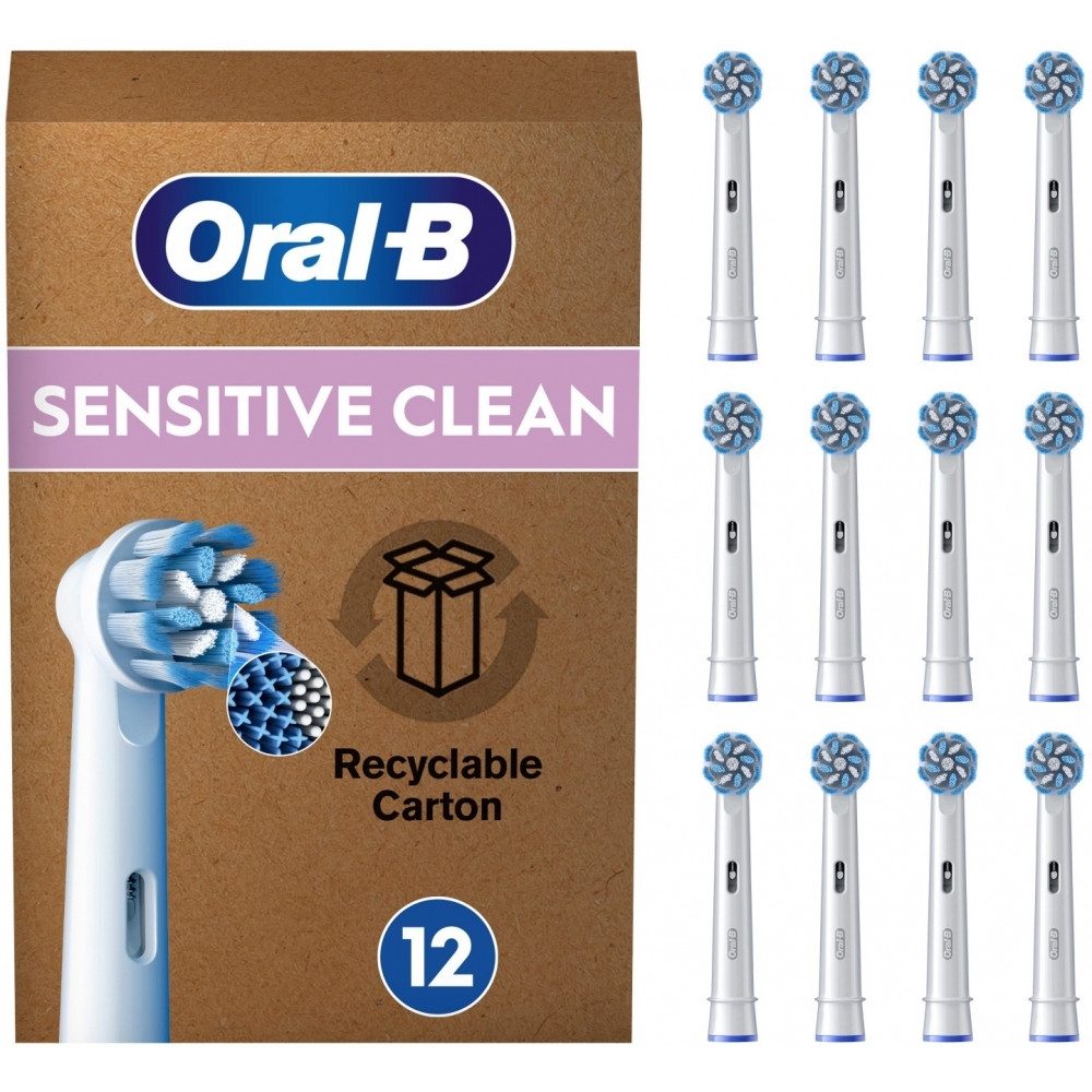 Oral-B Zahnbürste Oral-B Pro Sensitive Clean 12er Aufsteckbürsten, X-förmige Borsten für ...