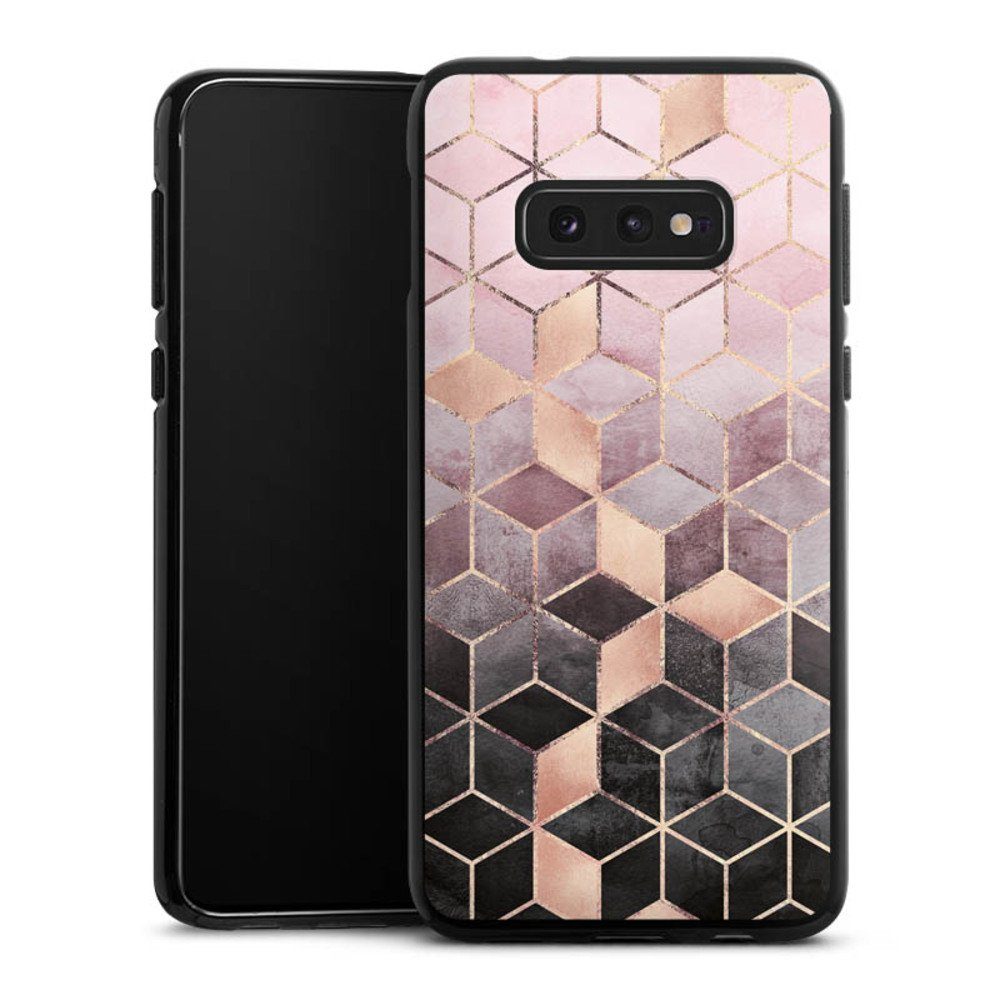 Deindesign Handyhülle Pink Grey Gradient Cubes Glitter Look Samsung