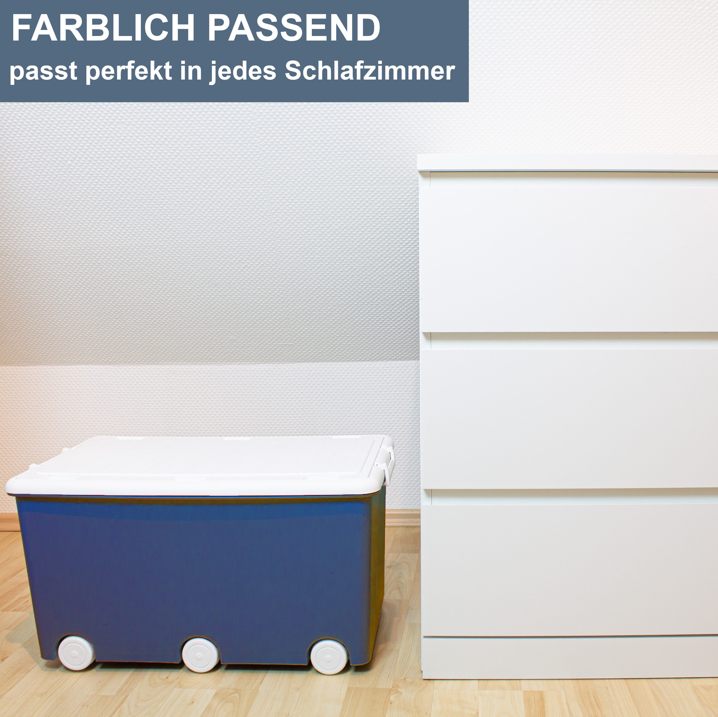 Babykajo Aufbewahrungsbox (Boxen mit Rollen, 3 St., mit 50L Volumen ...