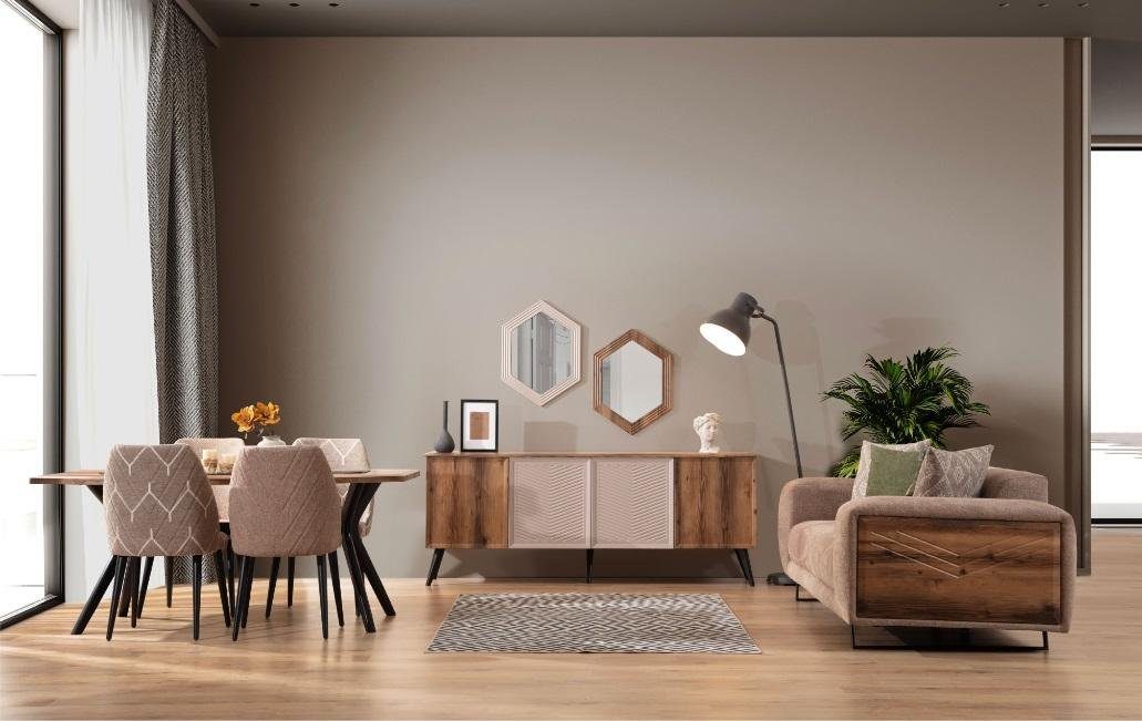 Jvmoebel Esszimmer Set Moderne Esszimmer Beiger 3 Sitzer Esstisch Luxus