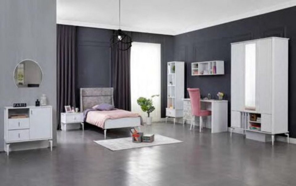 Jvmoebel Jugendzimmer Set Jugendzimmer Garnitur Set Bett Nachttisch