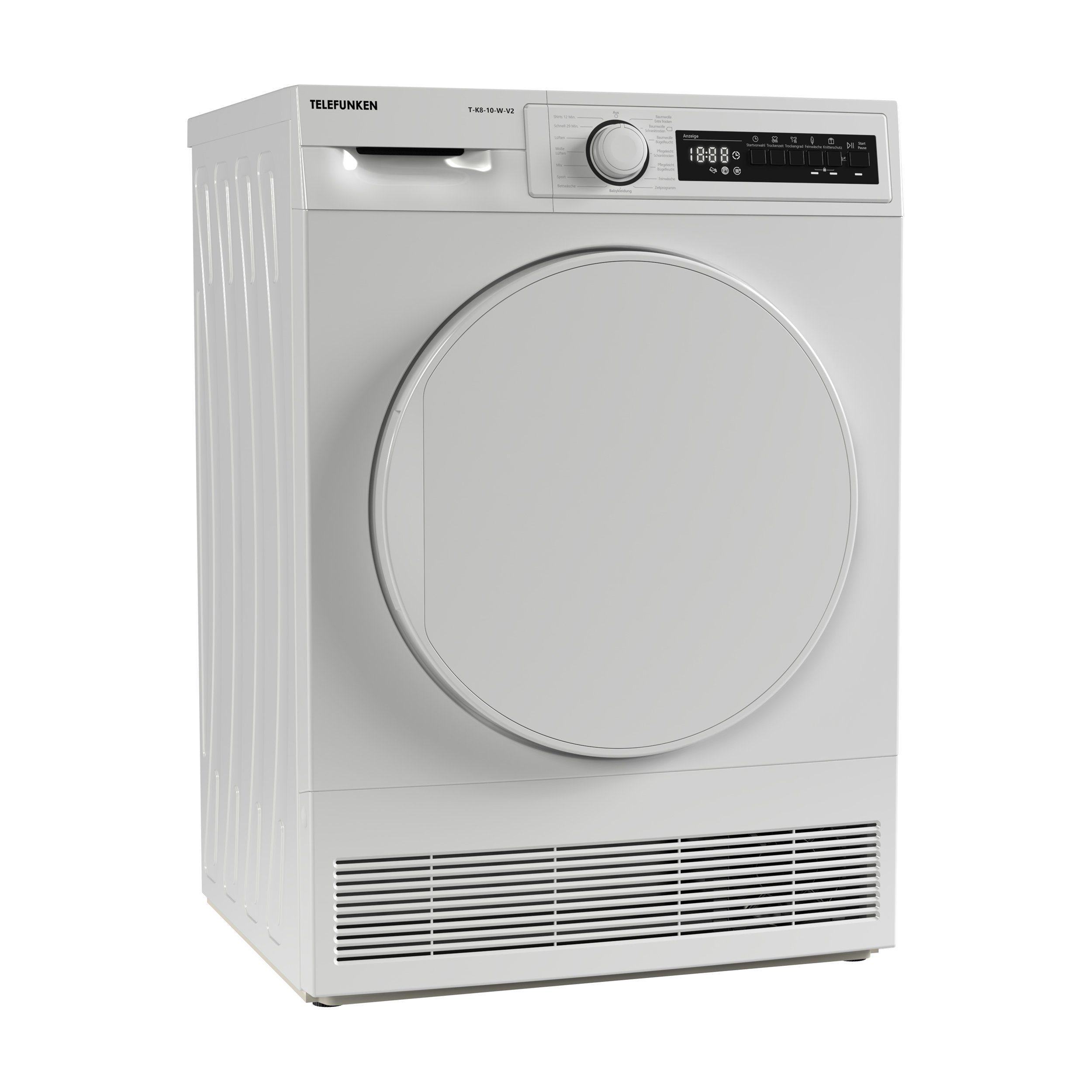 Telefunken Kondenstrockner T-K8-10-W-V2, 8 kg, Trockner mit 15 ...