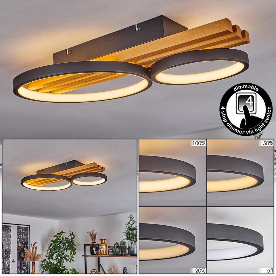 Hofstein Deckenleuchte Deckenlampe Aus Metallholzkunststoff In