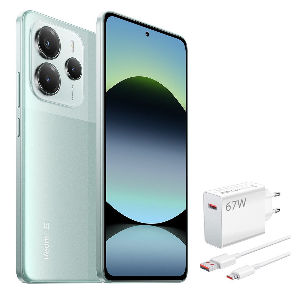 Xiaomi Redmi Note 14 5G 8+256 Smartphone & 67W HyperCharge Combo (Type-A) EU Handy (108 MP Kamera)