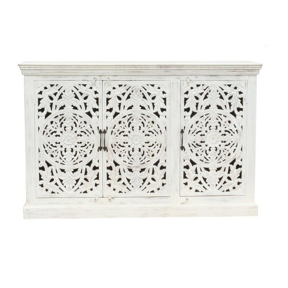 Oriental Galerie Unterschrank Indien Sideboard Jeevan Weiß 140 Cm