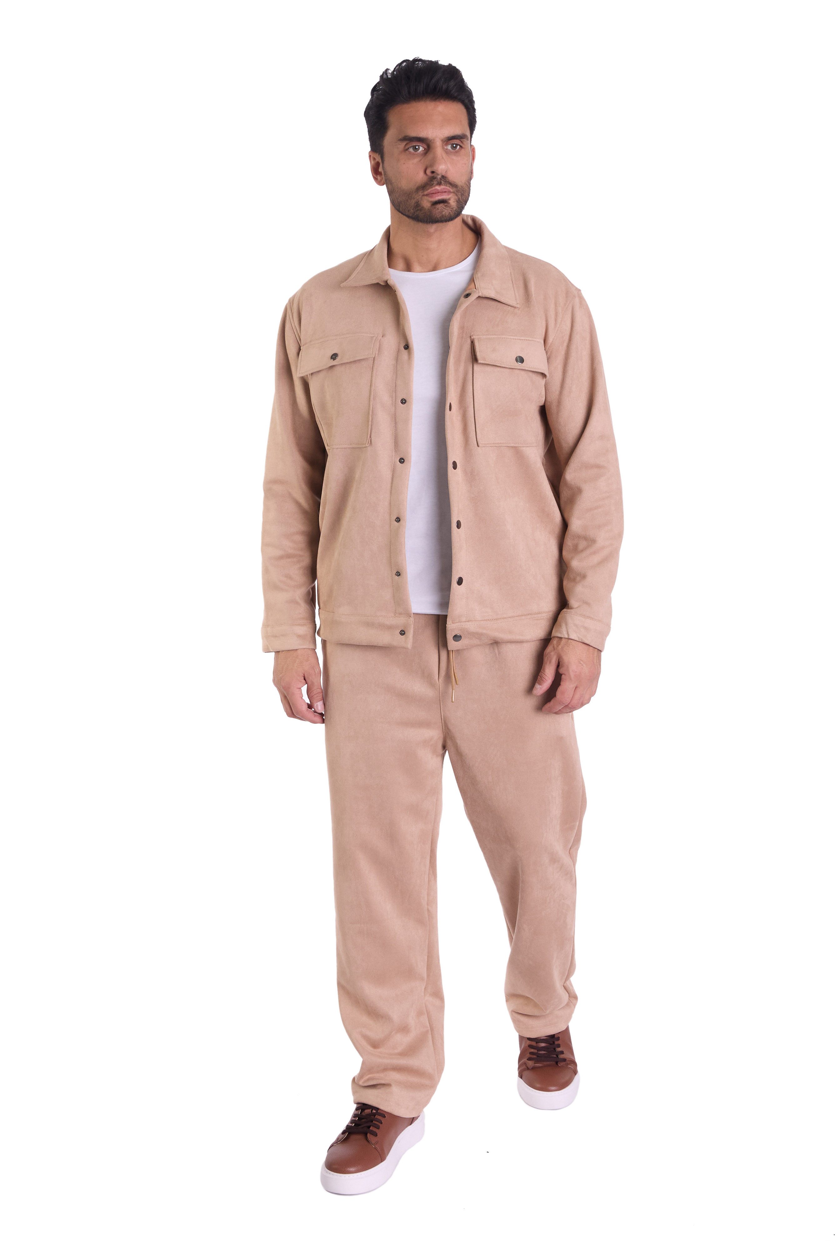 Denim Distriqt Freizeitanzug Feiner 2 Teiler Velour Freizeitanzug