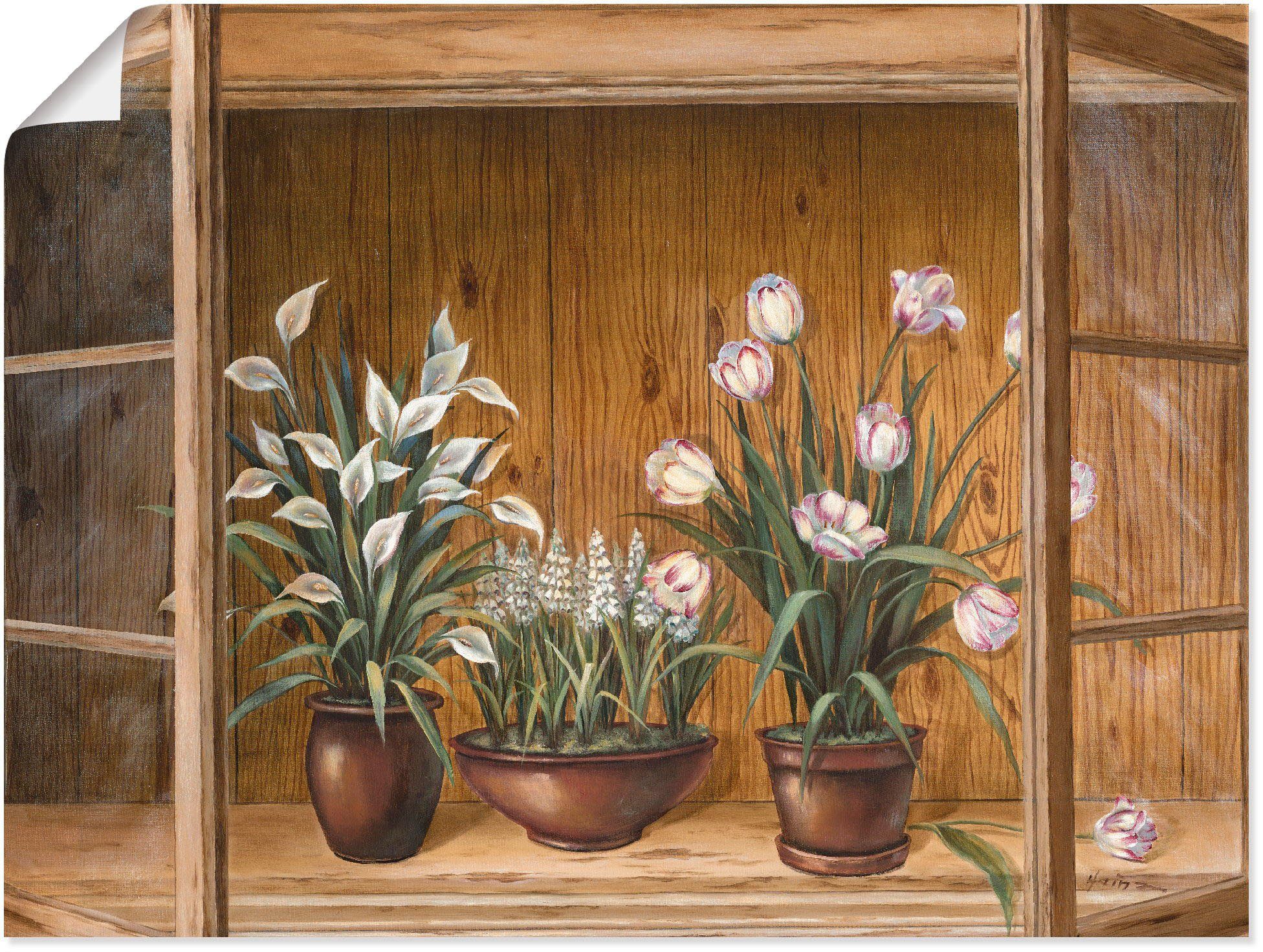 Artland Wandbild Blumen In Der Vitrine Vasen And Töpfe 1 Stück In