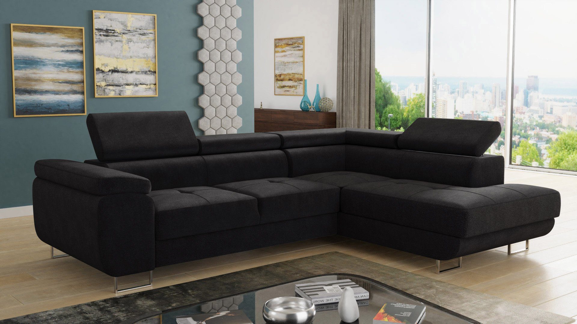 Sofnet Ecksofa Caris, mit Schlaffunktion und Bettkasten, Wohnlandschaft ...