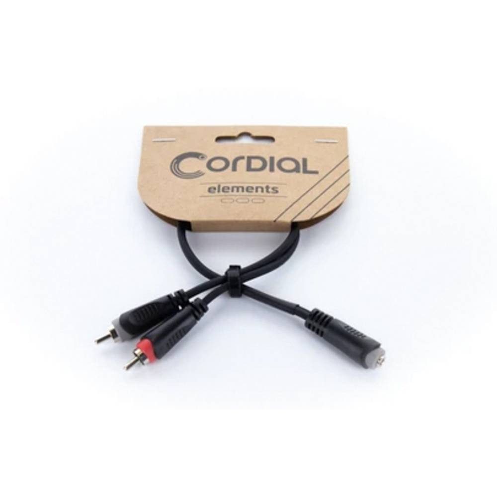 Cordial Y-Adapter Connector 1: Jack Socket 3.5 stereo black/2x Jack ...