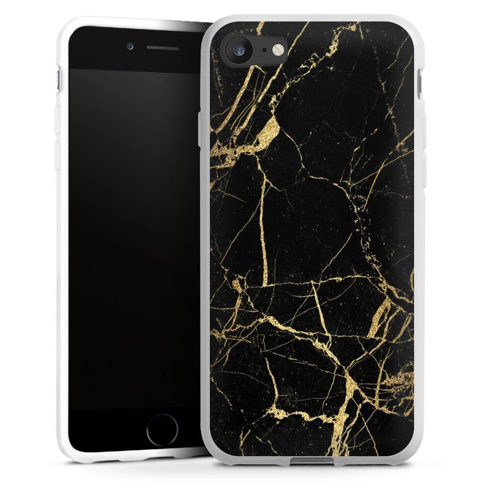 Deindesign Handyhülle Marmor Schwarz Muster Blackgoldmarble Look Apple