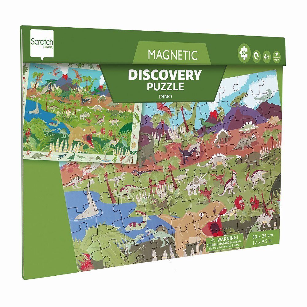 SCRATCH Puzzle SCRATCH - Magnetpuzzle Dinosaurier gross, Puzzleteile ...
