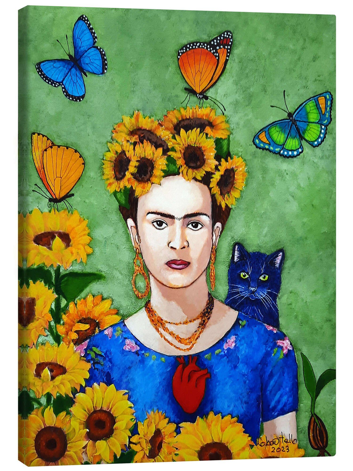 Posterlounge Leinwandbild Madalena Lobao Tello Frida Mit Sonnenblumen