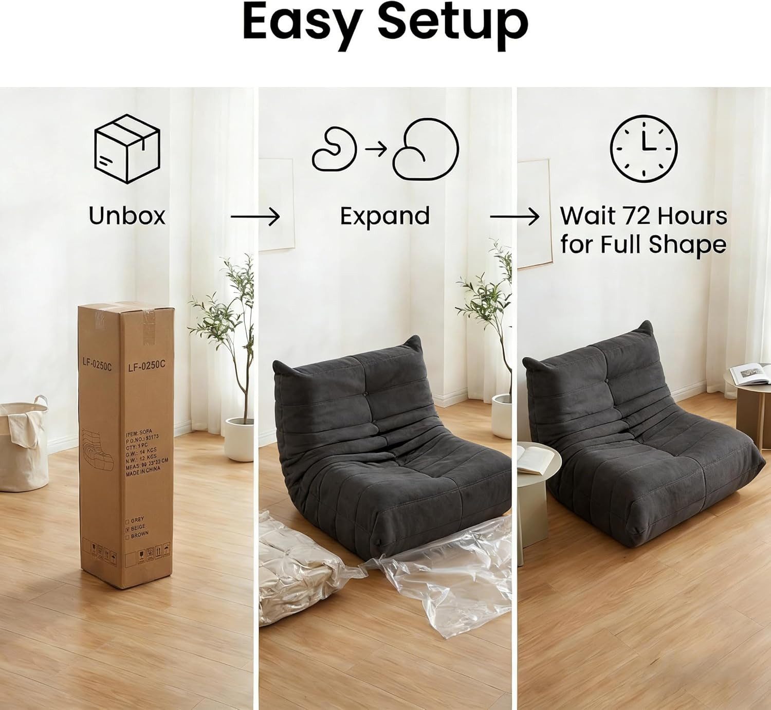 Happy Home Sofa Sitzsack Erwachsene Flauschiger Bodensessel Bodenstuhl ...